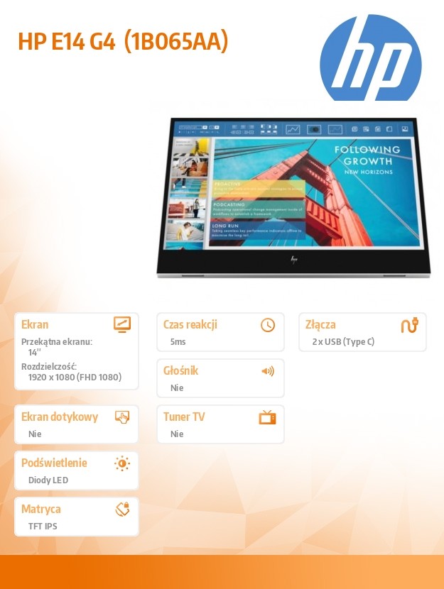 Monitor przenośny E14 G4 1B065AA - TonaTuszu